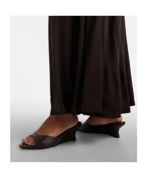 Staud Brigitte Leather Wedge Mules