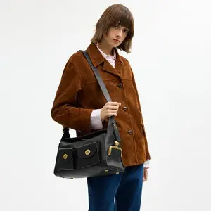 COACH Turnlock Haversack Bag - Brass/black