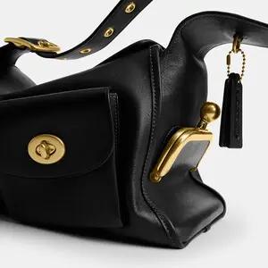 COACH Turnlock Haversack Bag - Brass/black