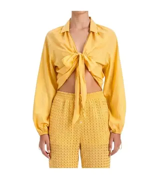 TWINSET Tie Detail Shirt - Yellow