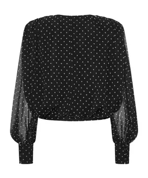 ROTATE BY BIRGER CHRISTENSEN Long-sleeve Polka-dot Blouse
