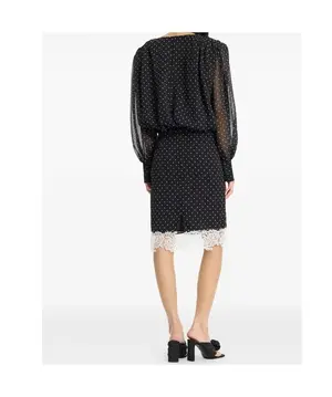 ROTATE BY BIRGER CHRISTENSEN Long-sleeve Polka-dot Blouse