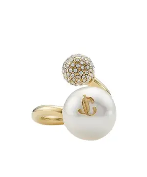 JIMMY CHOO Auri Ring With Pearl And Crystal Embellishments