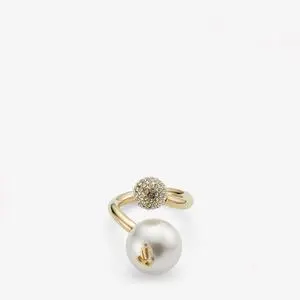 JIMMY CHOO Auri Ring With Pearl And Crystal Embellishments