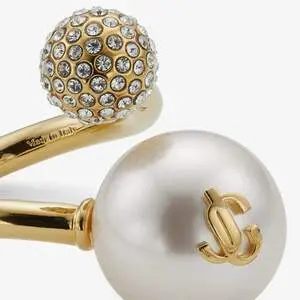 JIMMY CHOO Auri Ring With Pearl And Crystal Embellishments