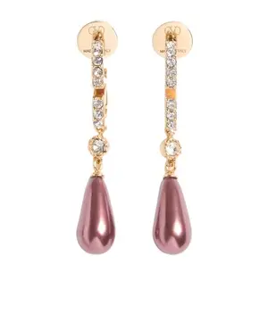 Valentino Garavani Vlogo Signature Earrings With Swarovski Crystals And Glass Drops - Yellow