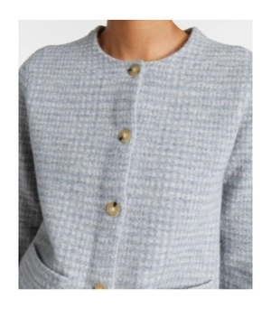 Vince Checked Wool And Cashmere Cardigan