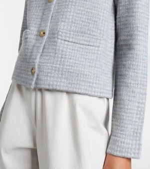 Vince Checked Wool And Cashmere Cardigan