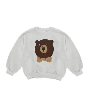 MINI RODINI Bear Embroidered Crewneck Sweatshirt