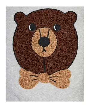 MINI RODINI Bear Embroidered Crewneck Sweatshirt