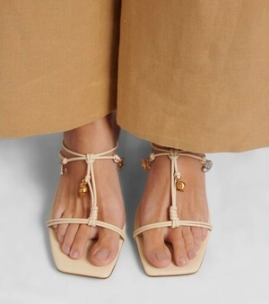 Farm Rio Embellished Leather Mules