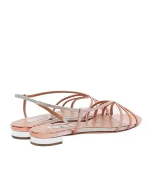 AQUAZZURA Metallic Leather Sandals