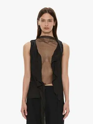 Christopher Esber Kacere Draped Sheer Viscose Top