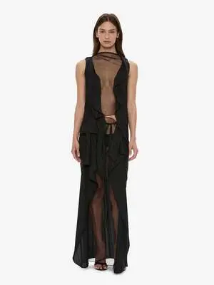 Christopher Esber Kacere Towel Drape Column Skirt - Black