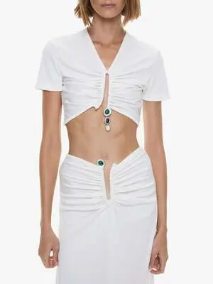 Christopher Esber Droplet Crystal Clasp Skirt