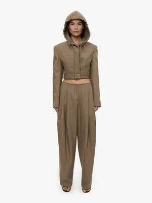 Christopher Esber Plinth Herringbone Cropped Hoodie