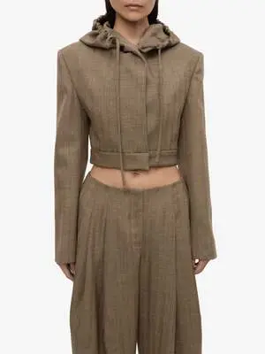 Christopher Esber Plinth Herringbone Cropped Hoodie