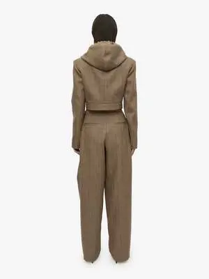 Christopher Esber Plinth Herringbone Cropped Hoodie