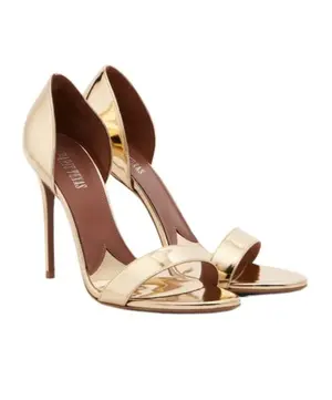 Paris Texas Vera Mirrored Leather Sandals - Brown
