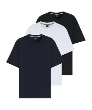 Hugo Boss Three-pack Of Crew-neck T-shirts In Cotton - Black/white/blue