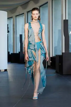 Christopher Esber Kacere Towel Drape Column Skirt