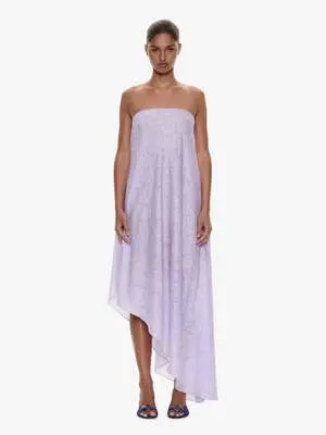 Christopher Esber Light Leak Jacquard Cascade Strapless Maxi Dress