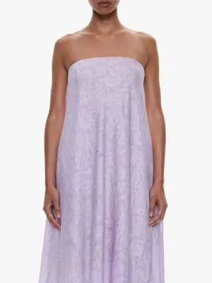 Christopher Esber Light Leak Jacquard Cascade Strapless Maxi Dress