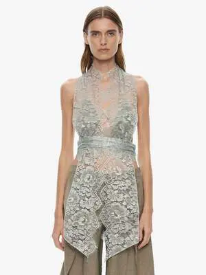 Christopher Esber Moonlit Patina Lace Scarf Top