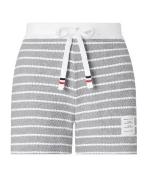 Thom Browne Honeycomb-texture Mini Shorts - White