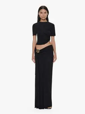 Christopher Esber Bezel Quartz Ruched Tee - Black