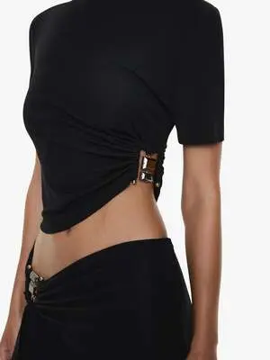 Christopher Esber Bezel Quartz Ruched Tee - Black
