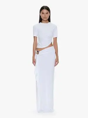 Christopher Esber Bezel Quartz Cascade Skirt - White
