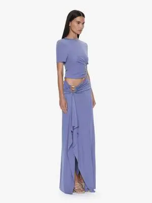 Christopher Esber Bezel Quartz Ruched Tee - Purple