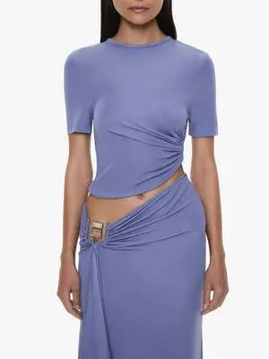Christopher Esber Bezel Quartz Ruched Tee - Purple