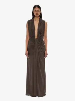 Christopher Esber Ripple Drape Gown - Brown