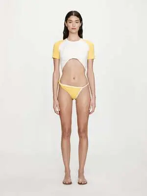 Christopher Esber Onda Twisted Lycra High Brief - Yellow
