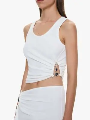 Christopher Esber Droplet Crystal Ruched Tank