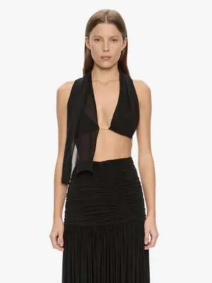Christopher Esber Silk Scarf Chain Bra Top