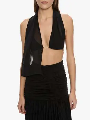 Christopher Esber Silk Scarf Chain Bra Top