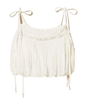 TWINSET Lace Tie-shoulder Cropped Top