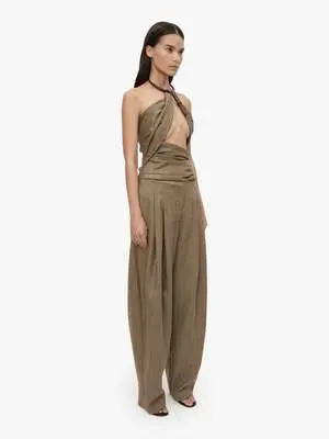 Christopher Esber Chime Necklace Herringbone Halter Top