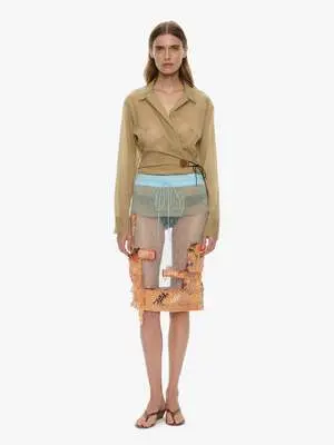 Christopher Esber Kirk Mottled Sheer Leather Tie Shirt