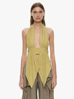 Christopher Esber Scarf Draped Halter Top - Yellow