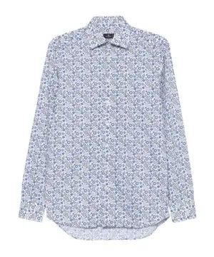 Etro Floral-print Long-sleeve Shirt - Blue