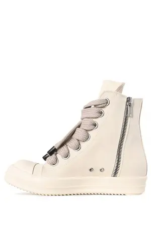 Rick Owens Lace-up High-top Casual Sneakers - White