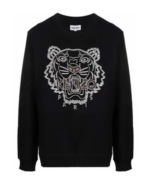 Kenzo Round-necked Logo Sweater - Black