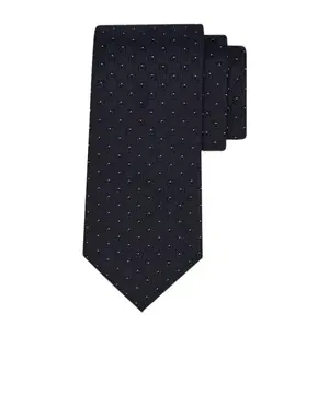 FERRAGAMO Gancini Silk Jacquard Tie - Dark Blue