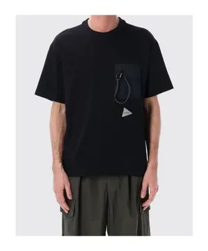 AND WANDER Carabiner Pocket T-shirt - Black