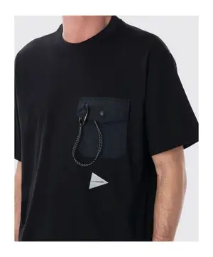 AND WANDER Carabiner Pocket T-shirt - Black