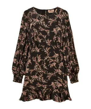 TWINSET Short Floral-print Satin-crepe Dress
